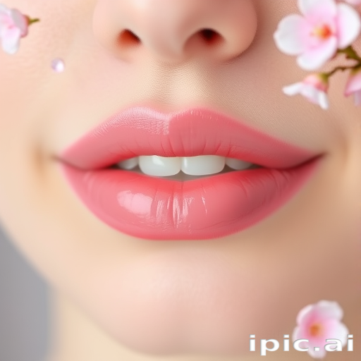Delicate Floral Beauty: Close-Up of Lush Lips Surrounded by Blossoms