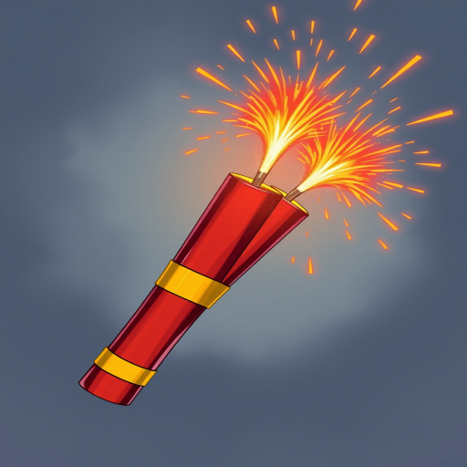 A Cartoonish Illustration of a Stick of Dynamite Against a Bold Red ...