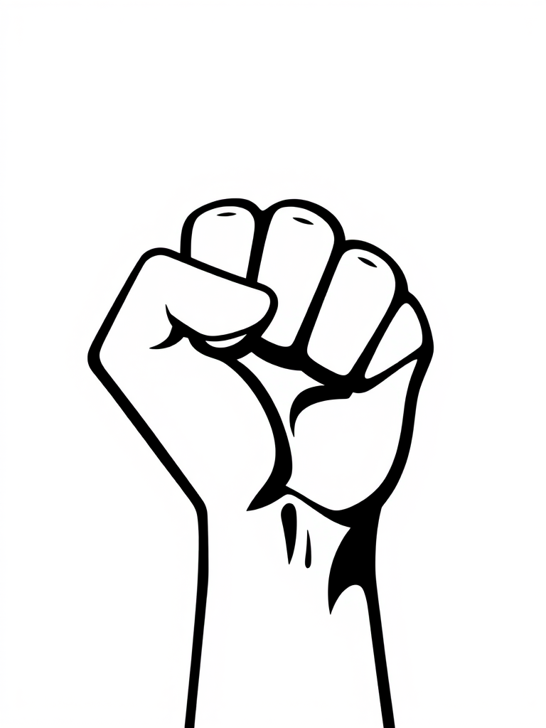 Symbol of Strength and Unity: A Raised Fist Representing Resistance and ...