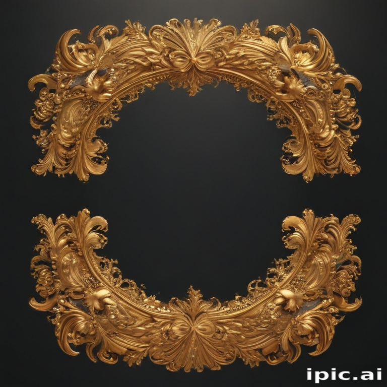 Intricate Ornate Gold Frames with Elegant Floral Designs and Curved Shapes