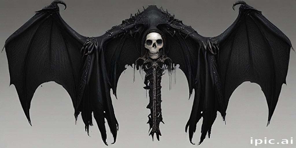 Sinister Winged Creature with a Skull and Dark, Gothic Aesthetic