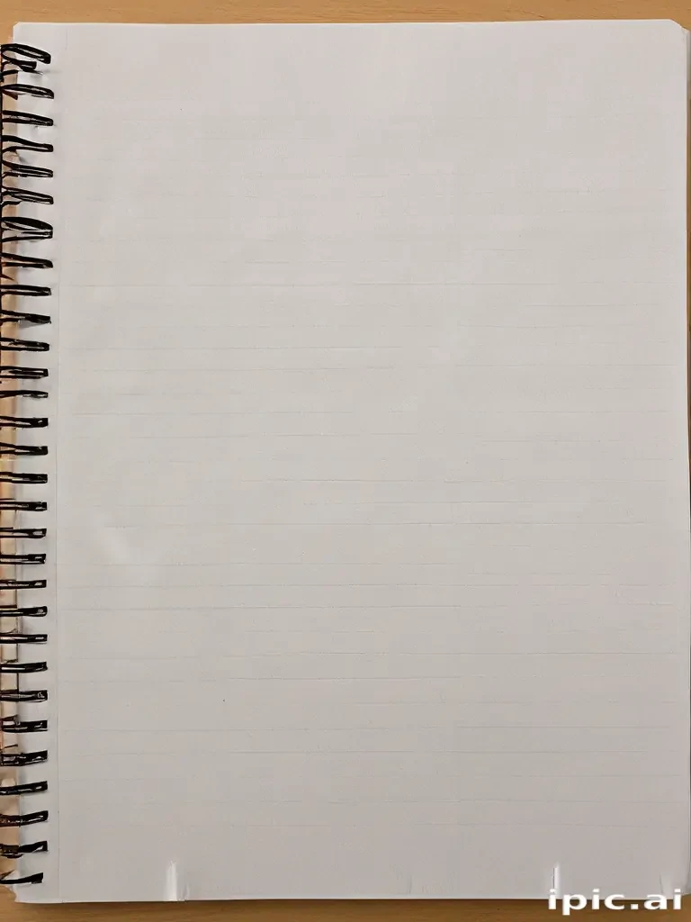 A Blank Spiral Notebook Ready for Creative Thoughts and Ideas.
