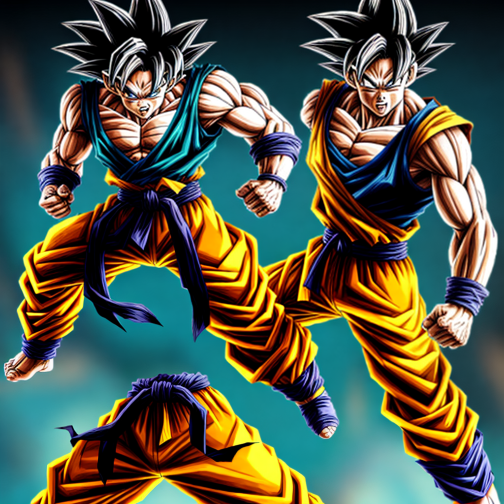 Goku from Dragon Ball merging with Scorpion from Mortal Kombat