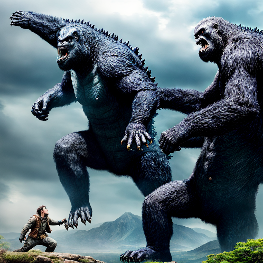 godzilla fighting king kong