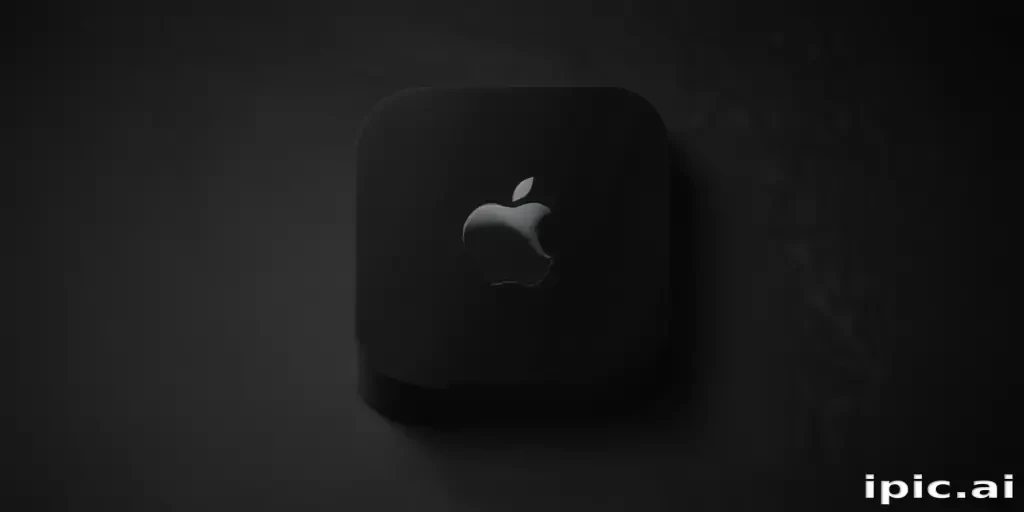 Elegant Black Apple Device with Iconic Logo on a Dark Background