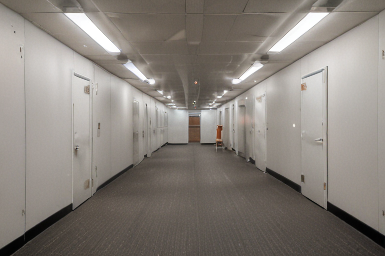 rectangular room with closed doors, aligned