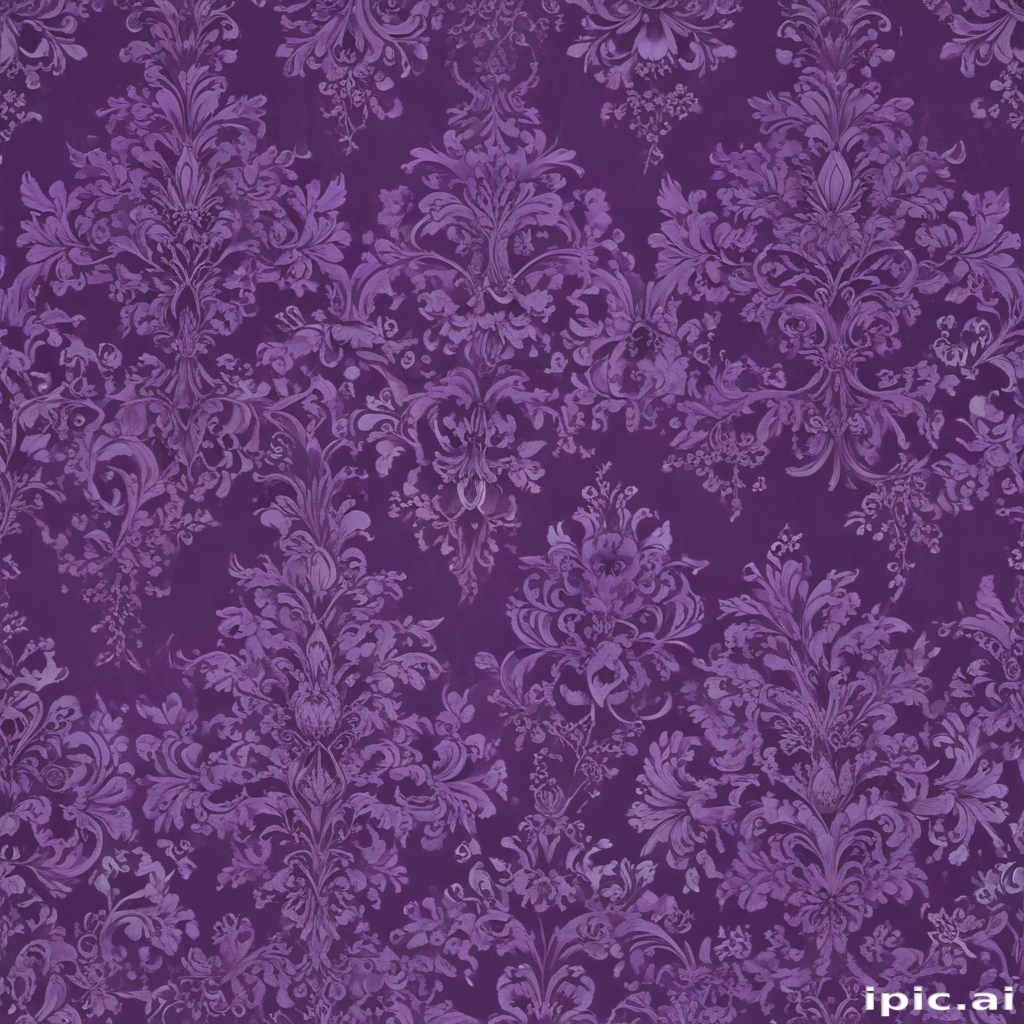 Elegant Purple Floral Pattern with Intricate Designs and Rich Textures.
