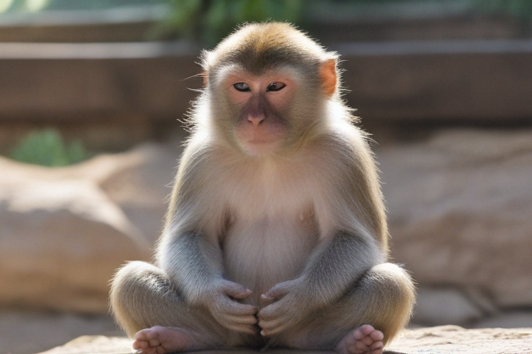 meditating monkey out of space with healing powers