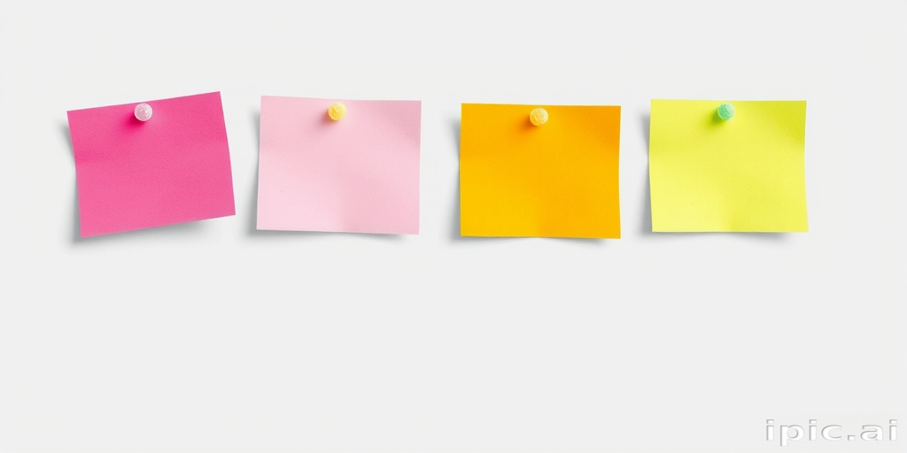 Colorful Sticky Notes Arranged Neatly on a White Background for ...