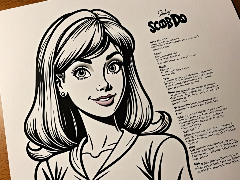 Madelyn Dinkley fron cartoon Scooby-Doo line art