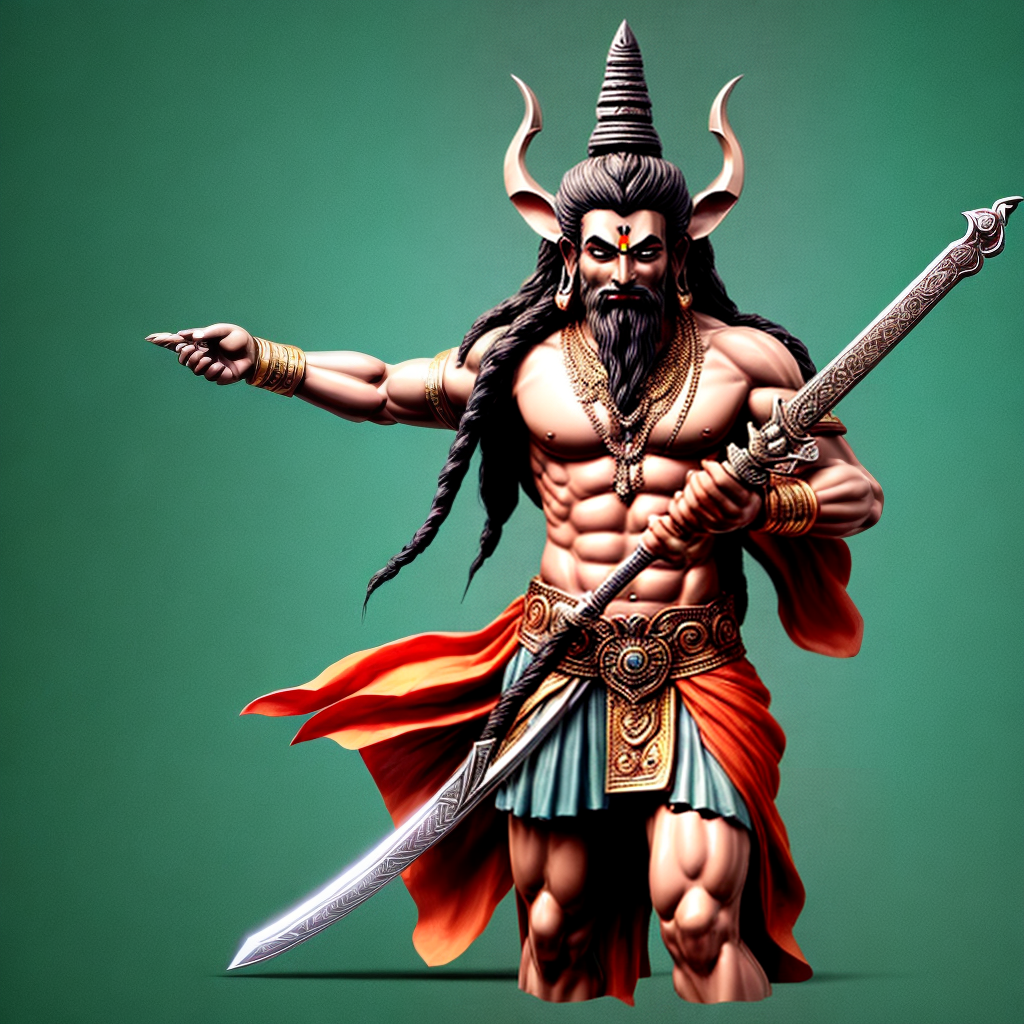 Generate image of lord siva with sword in his hand