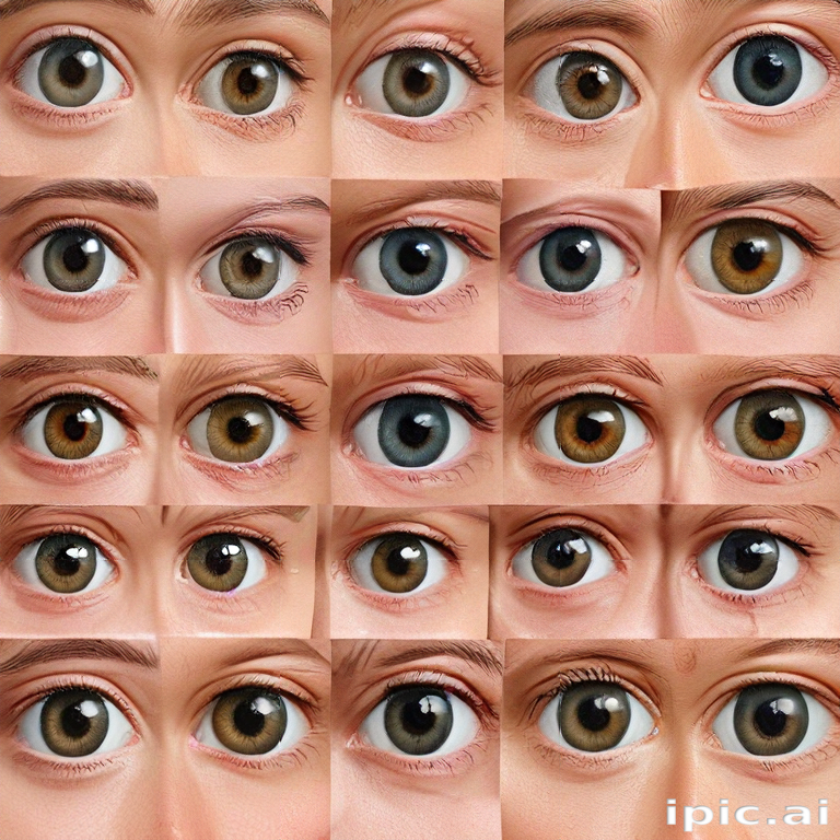 A Diverse Collection of Realistic Eye Designs Showcasing Various Colors ...