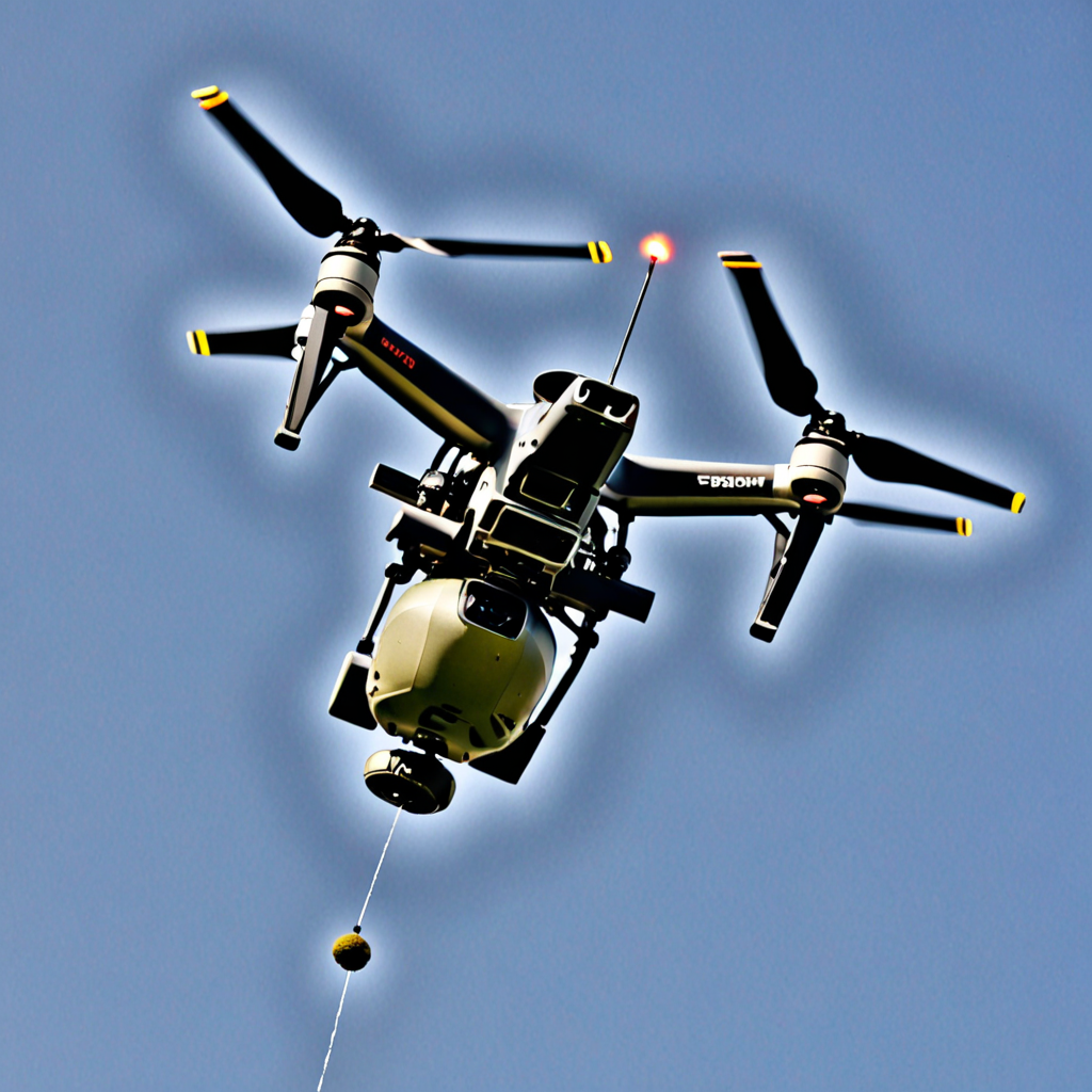 drone dropping a grenade as seen from below