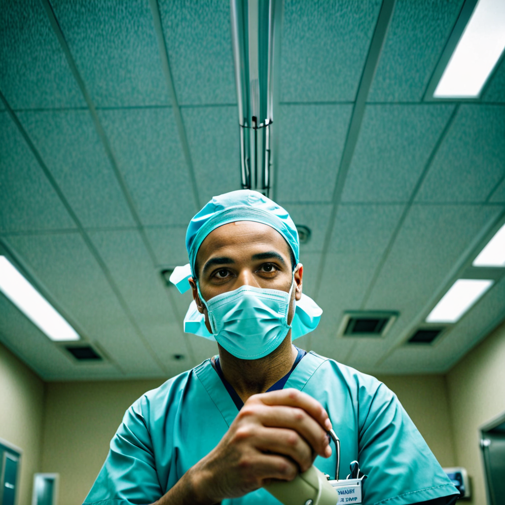 looking up in hospital operating room
