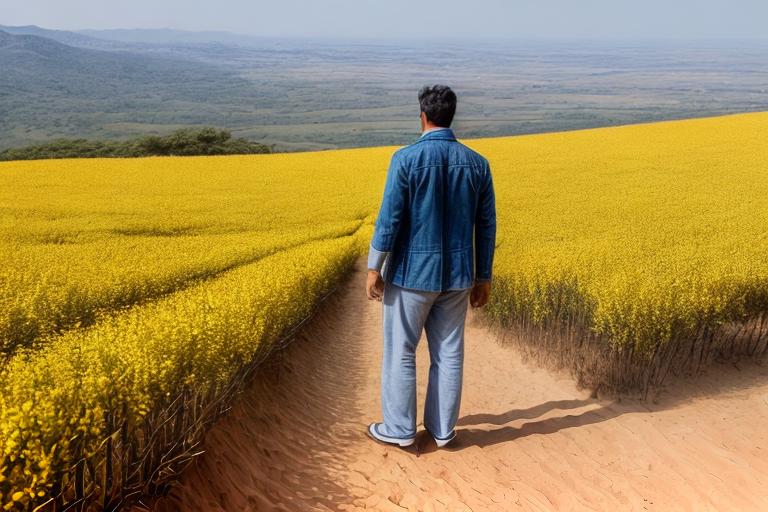 man standing on thar