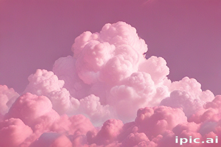 Dreamy Pink Clouds Floating in a Serene Sky at Dusk