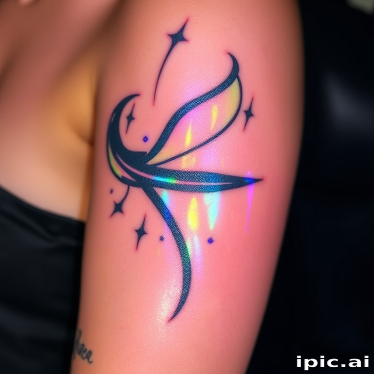 Vibrant and Artistic Tattoo Design Featuring Whimsical Shapes and Stars