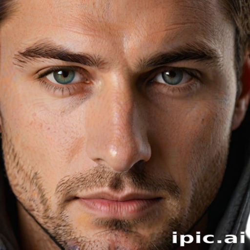 Close-Up Portrait of a Man with Striking Eyes and Defined Features