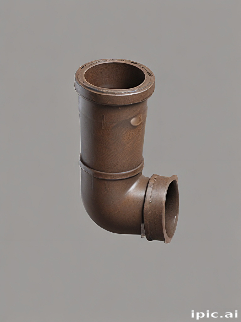 Detailed View of a Brown PVC Pipe Fitting with Elbow Joint Design