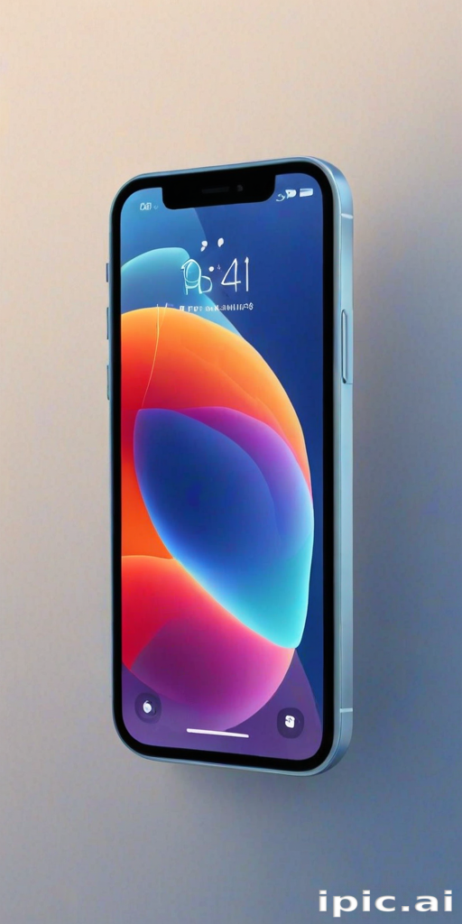 Modern Smartphone Displaying Vibrant Colors and Sleek Design in Mid-Air