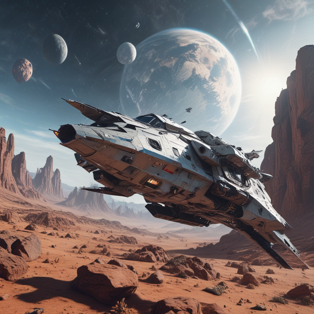 invader ship from the future with a planet in the background first ...