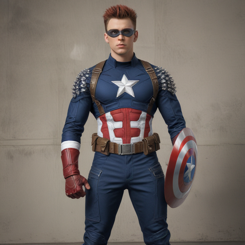 Punk captain america with liberty spikes