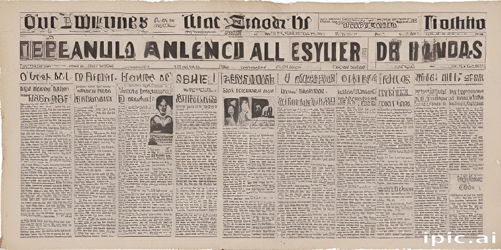 Historical Newspaper Headline Featuring News and Events from the Era