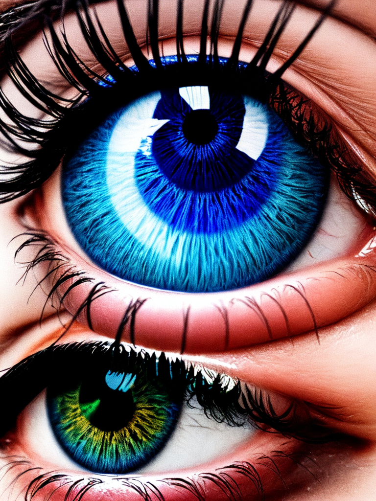 Reflection of the Apple logo in the eye