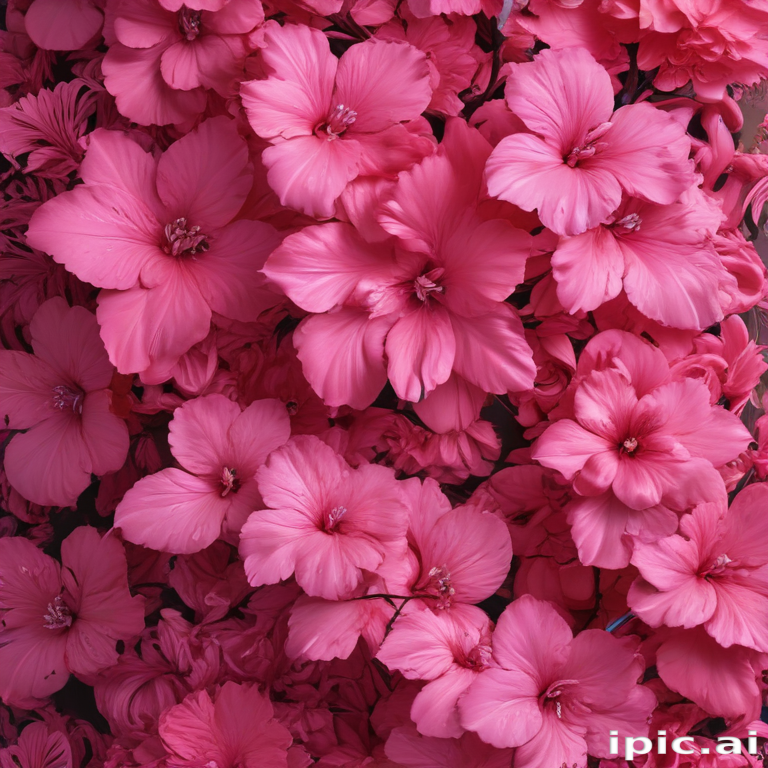 A Vibrant Display of Various Pink Flowers in Full Bloom Together.