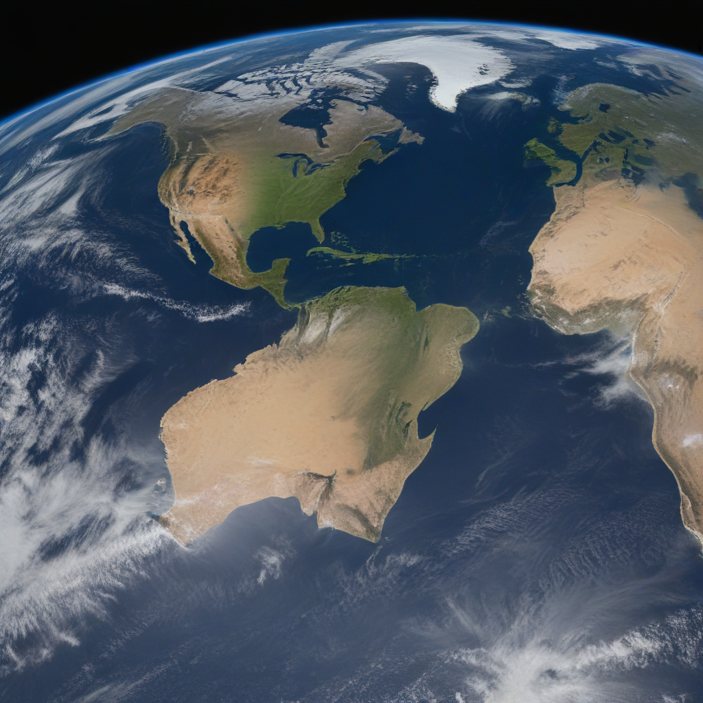 Real view of earth from space