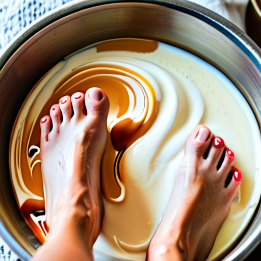 Feet inside yoghurt