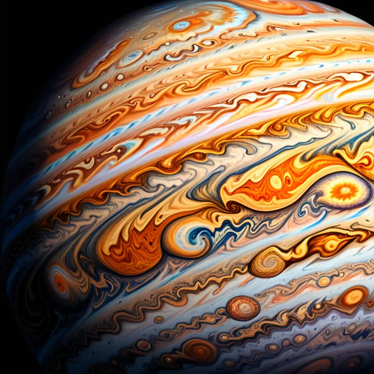Stunning Close-Up of Jupiter's Colorful Bands and Dynamic Atmosphere ...