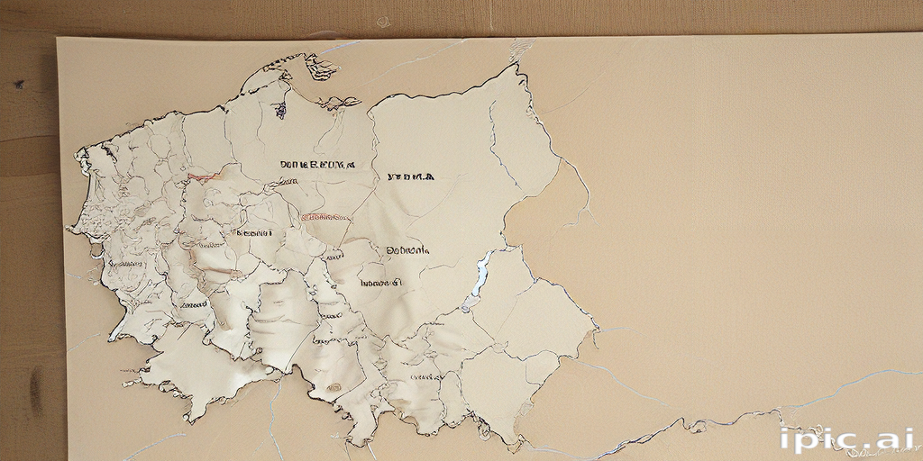 Intricate Map Design Featuring Detailed Geographic Features and Labels