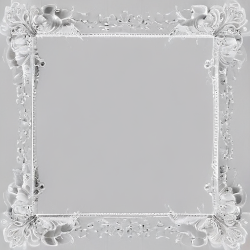 Elegant White Frame Adorned with Intricate Floral Patterns and Designs