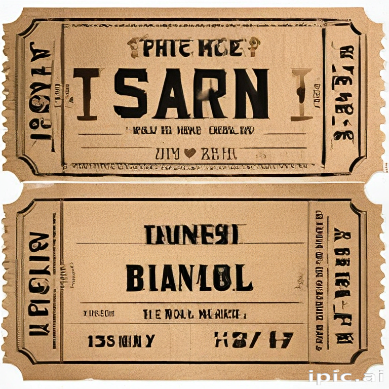 Vintage-Inspired Ticket Design Featuring Artistic Typography and Unique ...