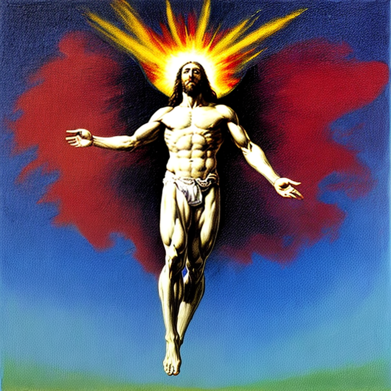 Jesus exploding with light