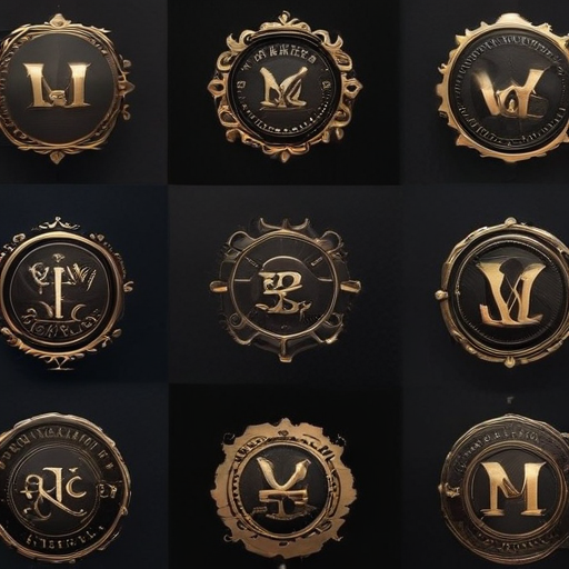 Collection of Intricate Golden Emblems Displaying Unique Designs and ...