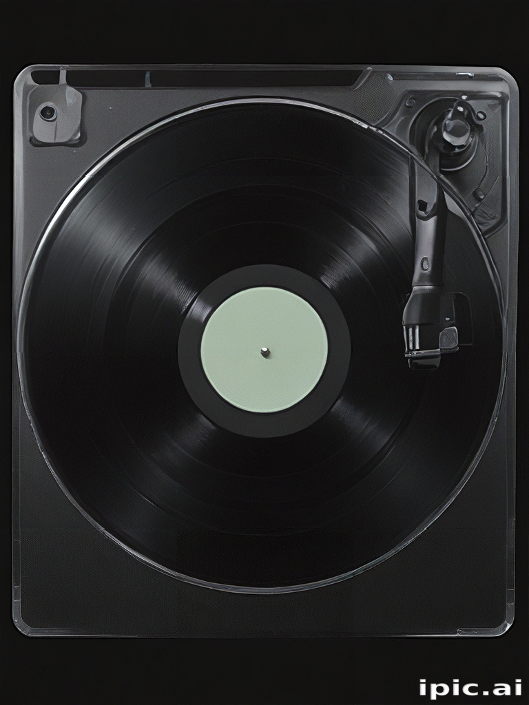 A Classic Turntable with a Vinyl Record Ready to Spin Melodies