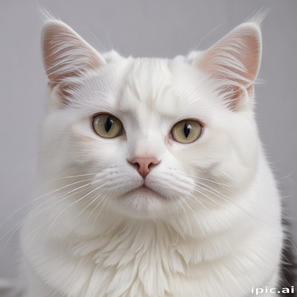 A Majestic White Cat with Striking Eyes Posing for the Camera