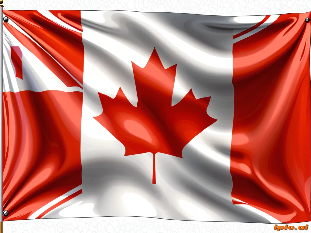 Vibrant Canadian Flag with Maple Leaf Symbolizing National Pride and Unity