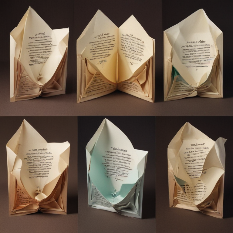 Artistic Display of Folded Pages Creating Unique Three-Dimensional Book ...