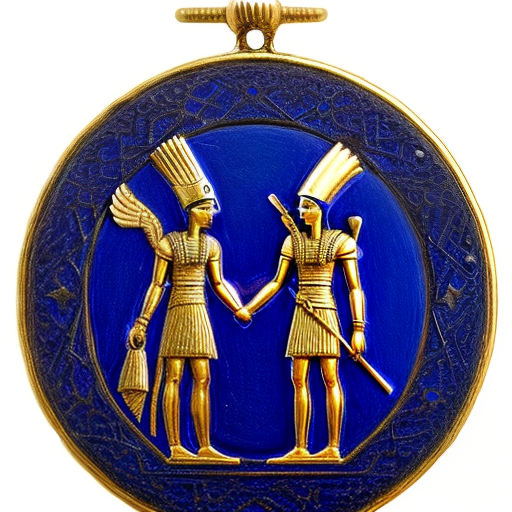 Image of Pharaoh with his vizier Haman