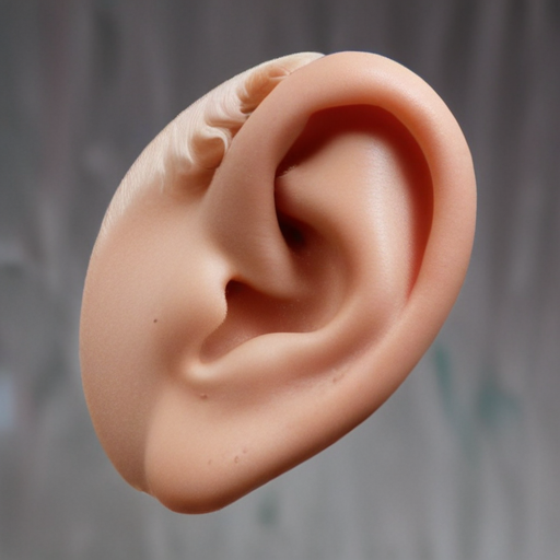 Realistic Model of a Human Ear Highlighting Intricate Details and Texture