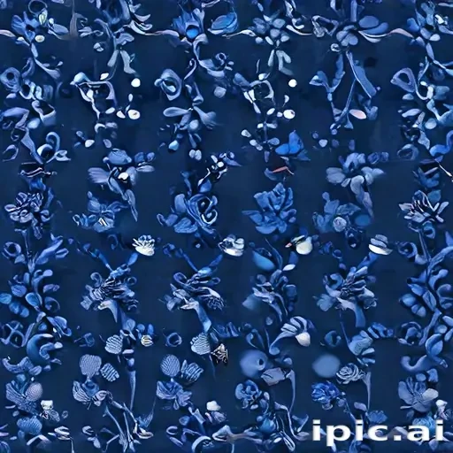 Intricate Floral Patterns in Deep Blue Tones Creating a Captivating ...