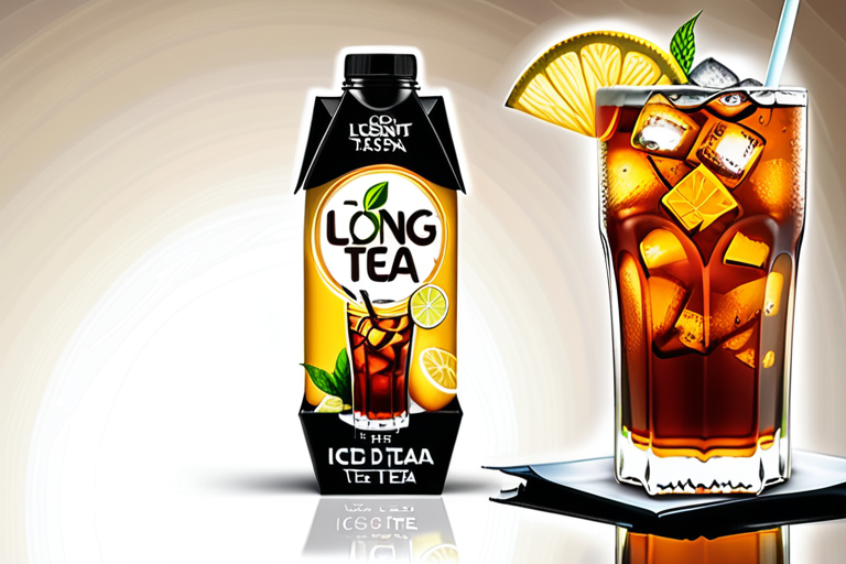 Refreshing Long Tea Beverage Served in a Stylish Glass with Ice and Citrus.