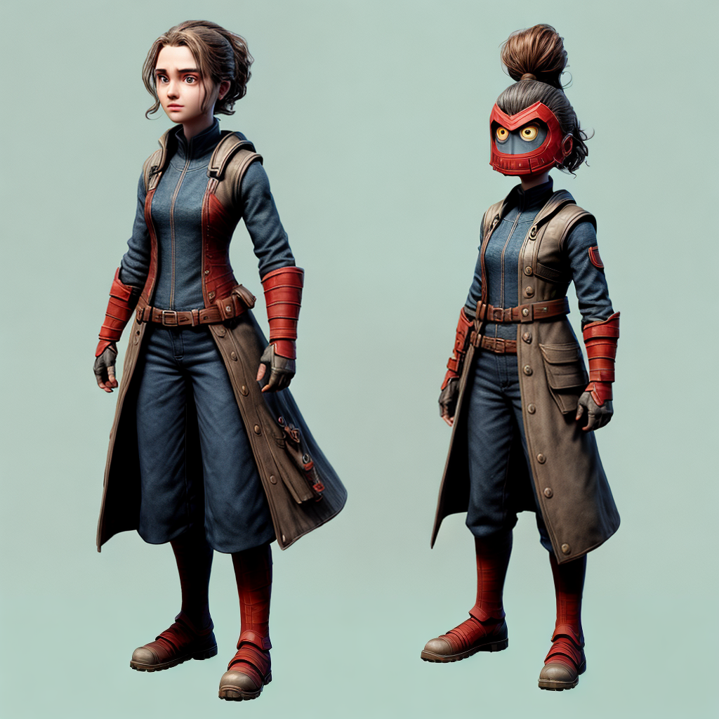 Character centered, front and with few things in the background
