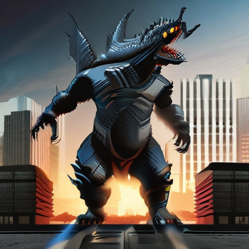 Faça um Godzilla realista omnipotente galaxy