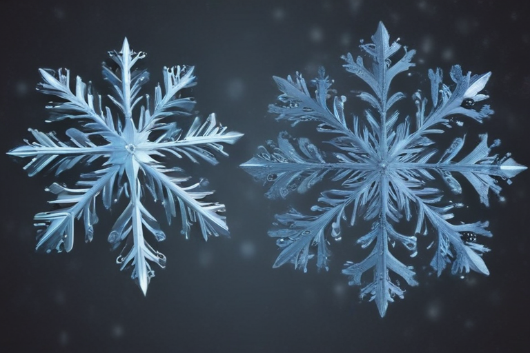 Intricate Designs of Snowflakes Captured in a Beautiful Winter Scene