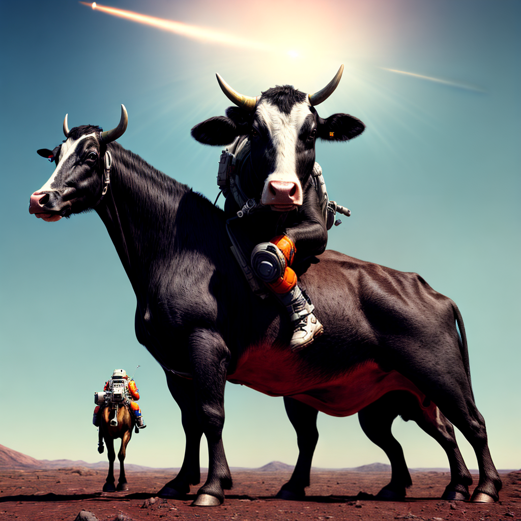an astronaut riding a cow on mars artstation, hd, dramatic lighting ...