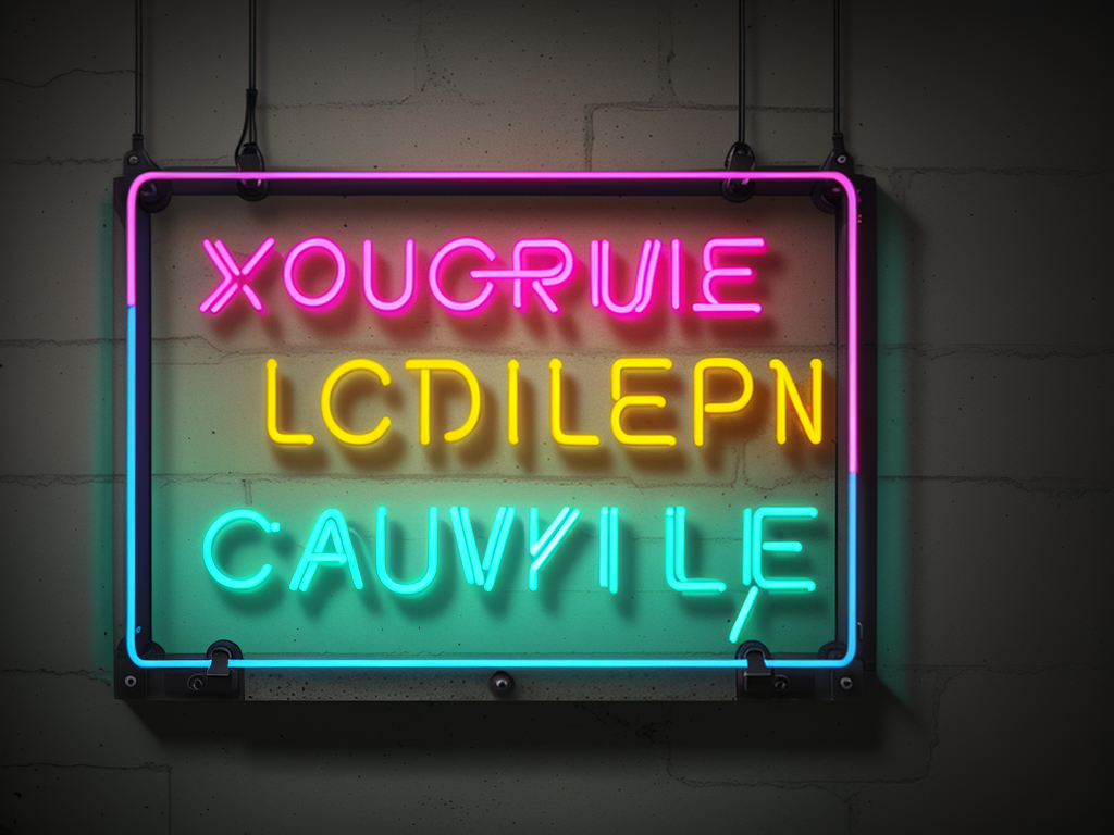 Vibrant Neon Sign Illuminating a Wall with Colorful Lettering Design
